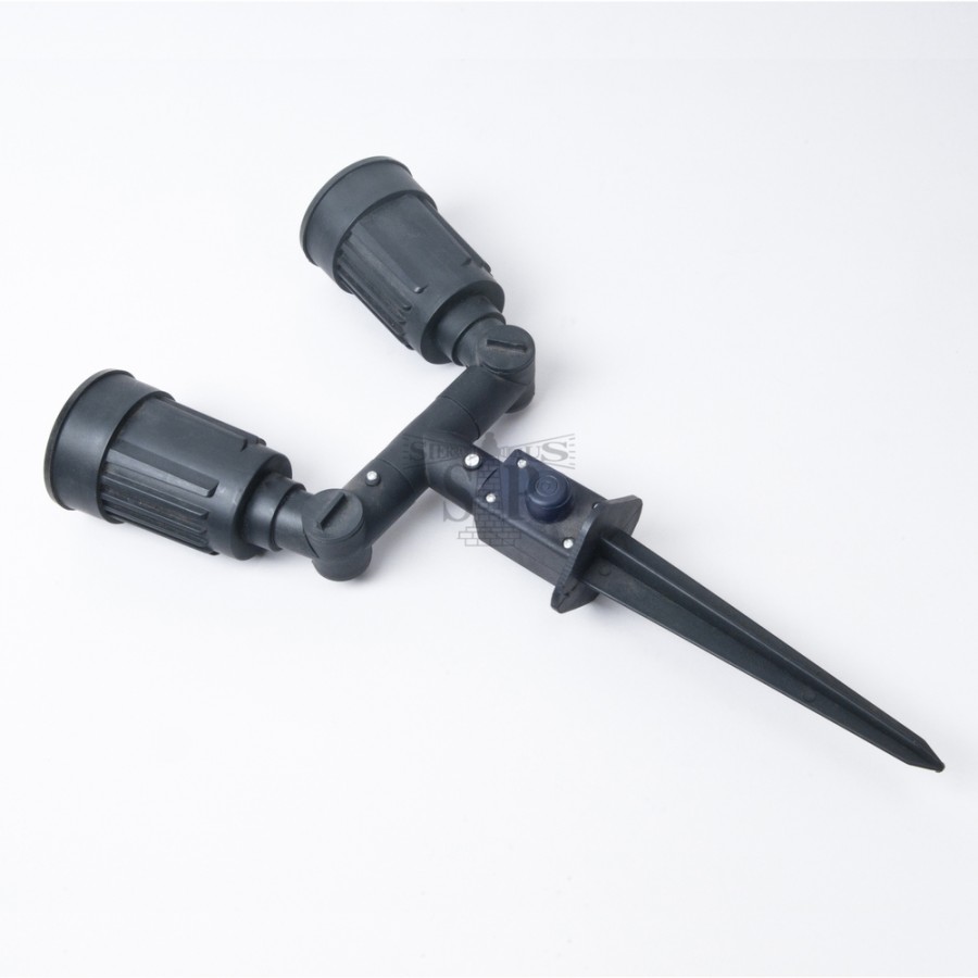 9501/2P E27 Outdoor Spot Light Double Holder Fitting [Spike Type] (Black)